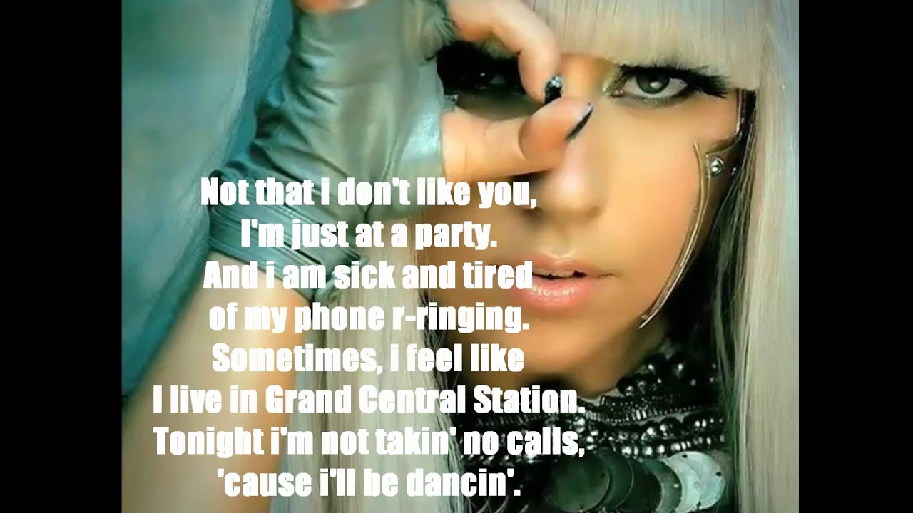 Lyrics Telephone Lady Gaga Youtube