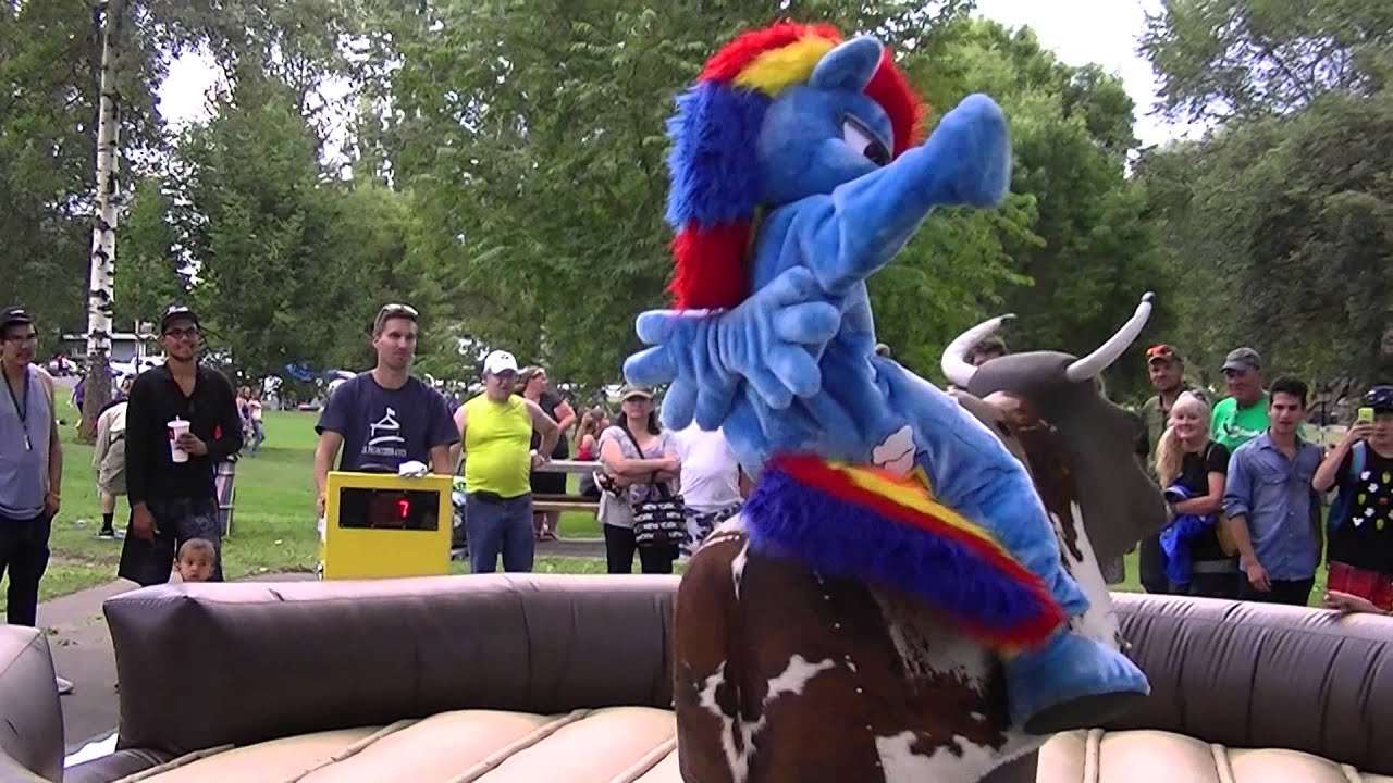 Rainbow Dash Riding Mechanical Bull Prince George Bc 100th Year