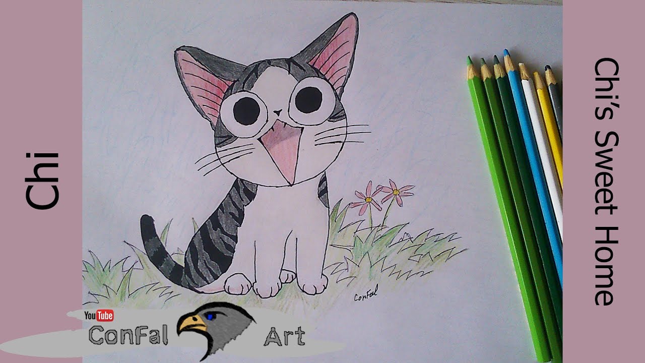 Speed Drawing Chi Chi S Sweet Home рисунок котёнка ти милый