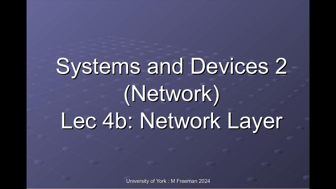 Networking Lecture 4b Youtube