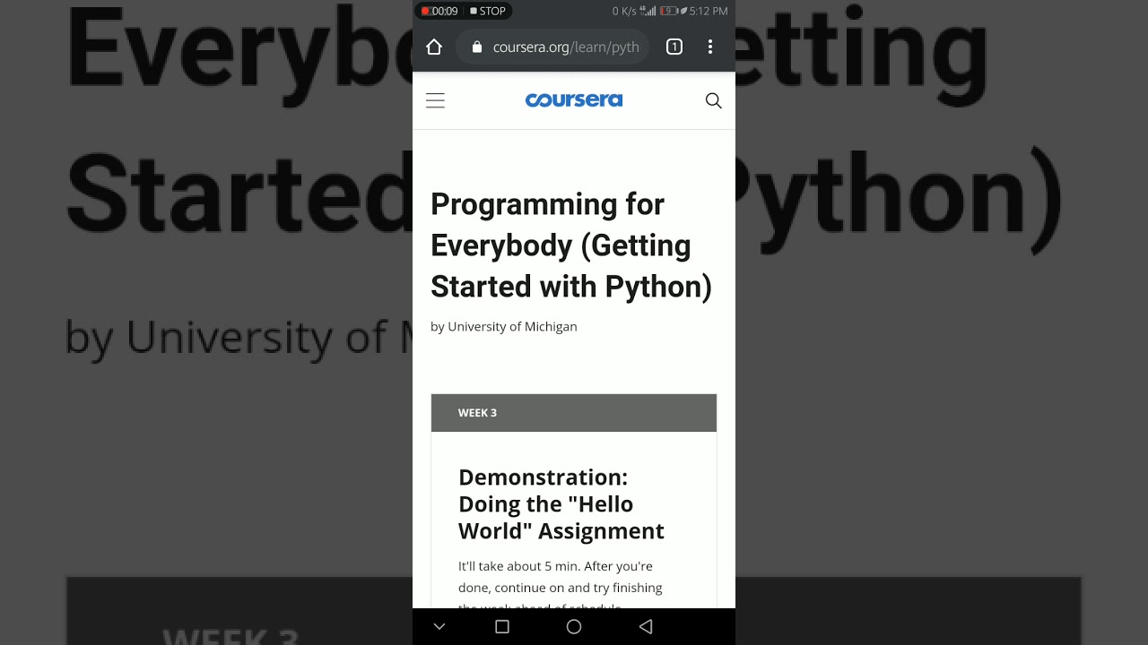 Python For Everybody Week 3 Quiz Answers Coursera Youtube