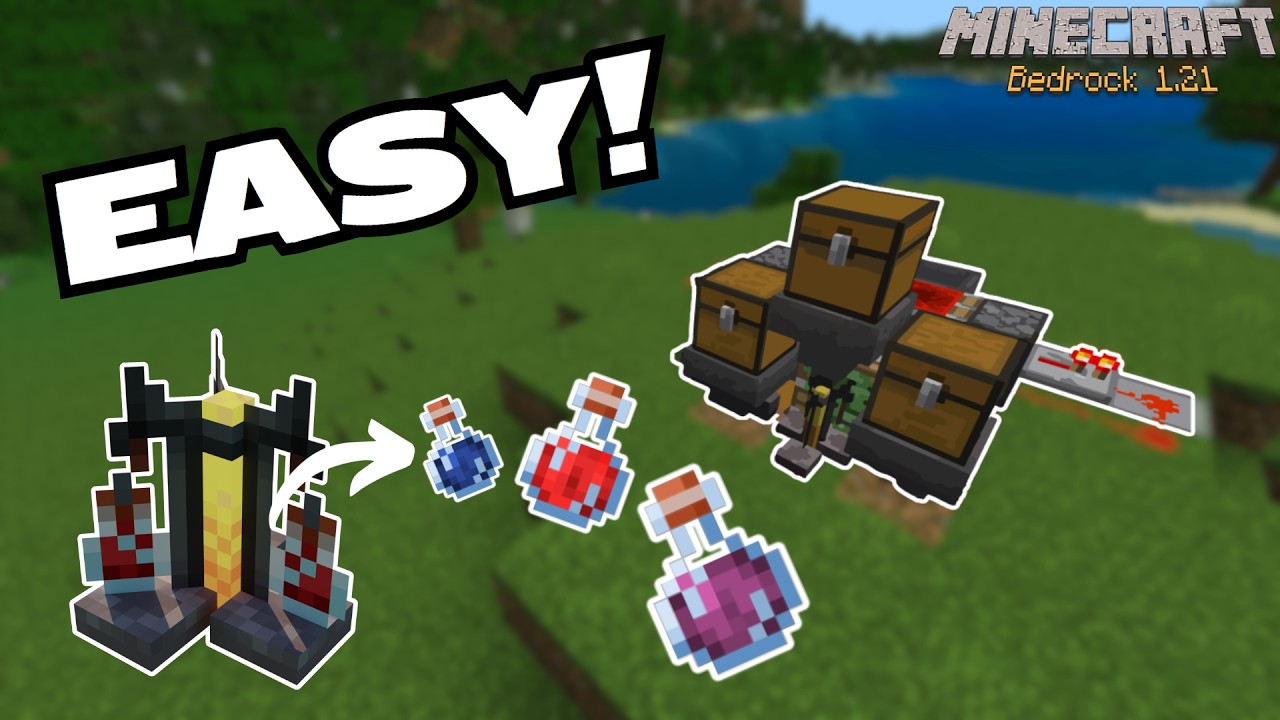 Automatic 1 21 Potion Brewer Tutorial In Minecraft Bedrock Youtube