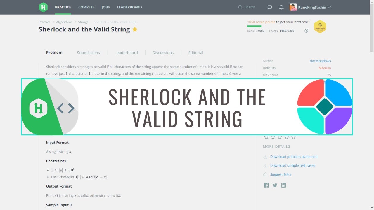 Sherlock And The Valid String Hackerrank Problem Solution Python