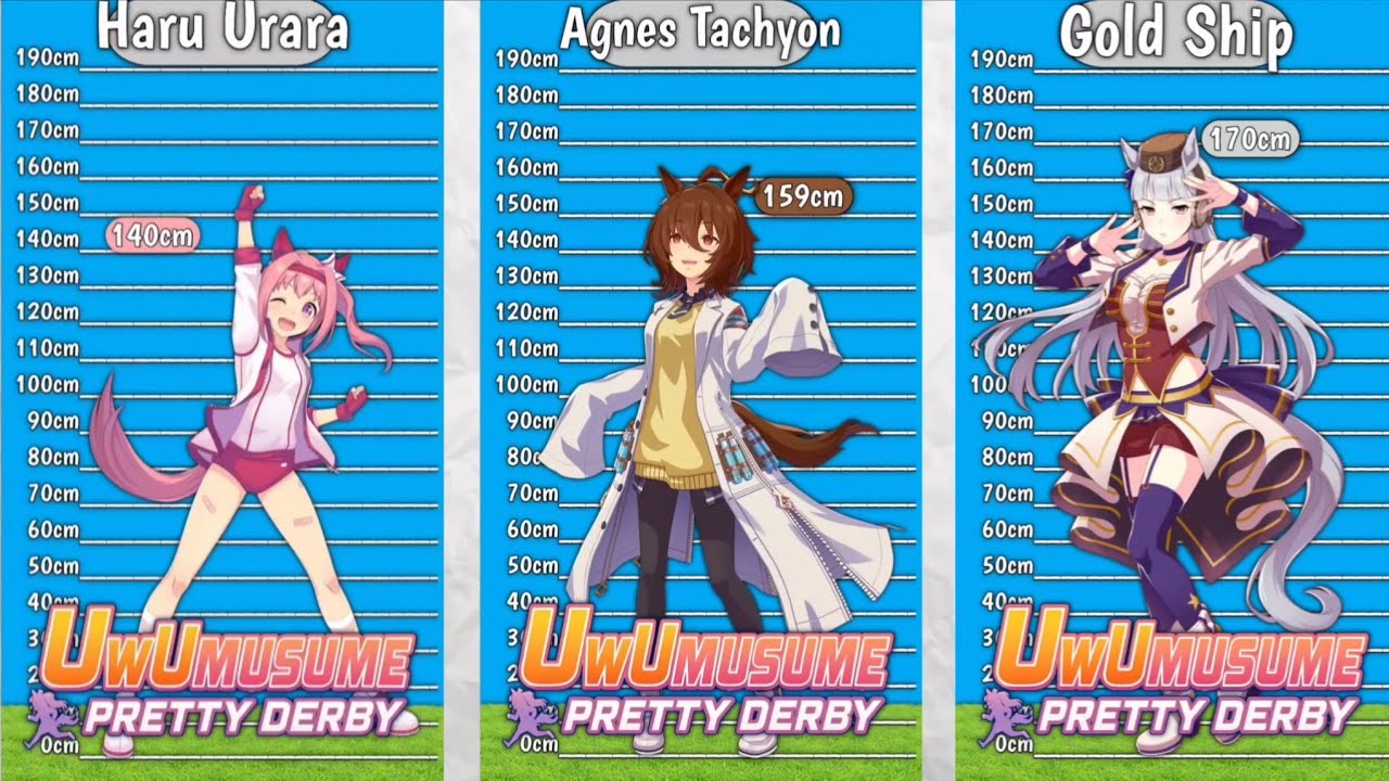 Uma Musume Characters Height Comparison Youtube