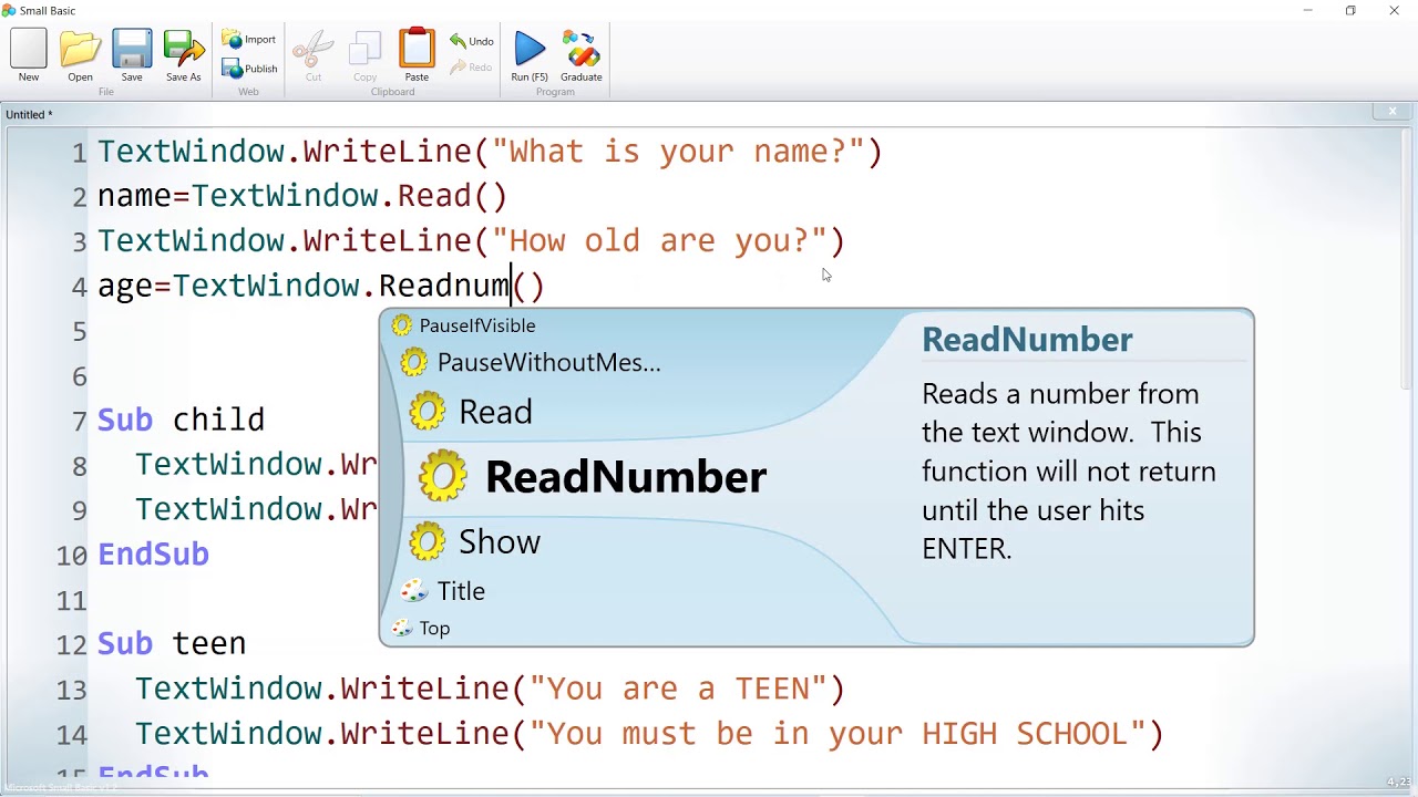 Small Basic Coding Tutorial Subroutines Youtube