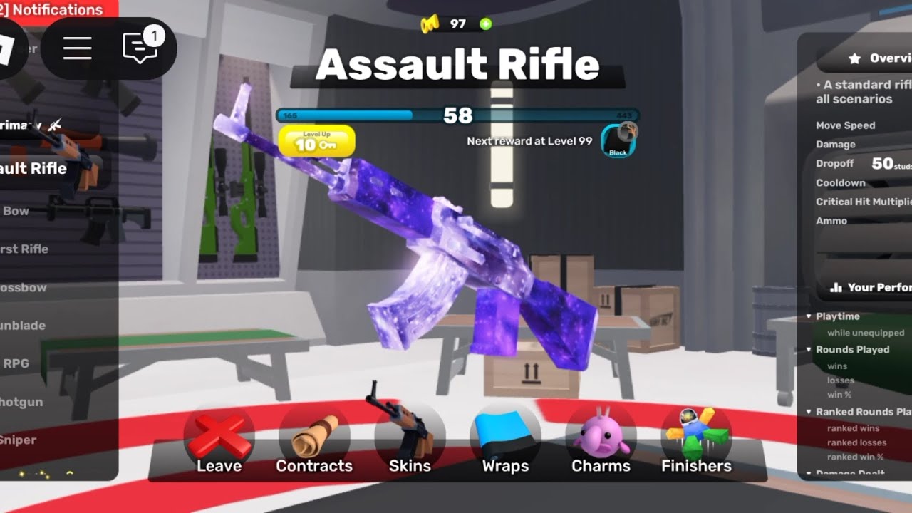 Getting Ak 47 Skin For Assault Rifle Roblox Rivals Youtube