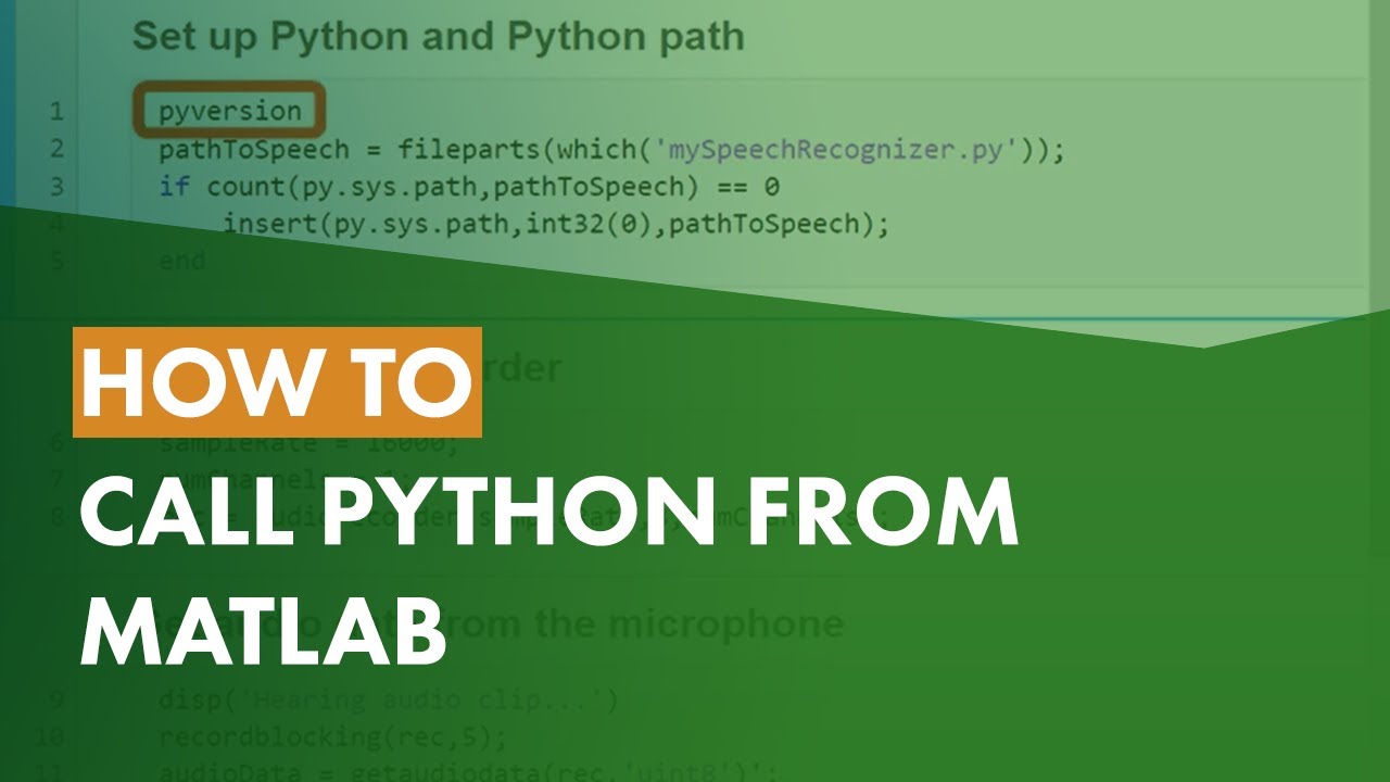 How To Call Python From Matlab Youtube