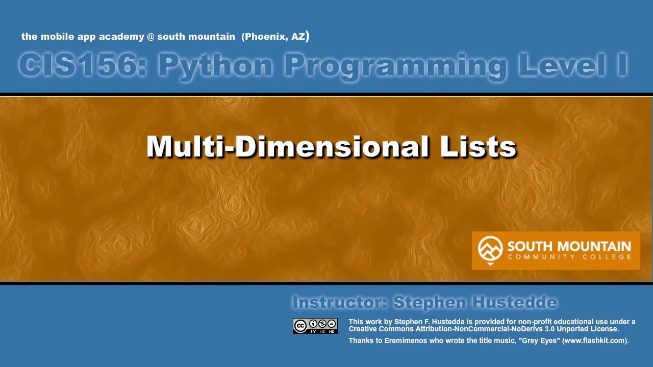 Python 06d Multidimensional Lists Youtube