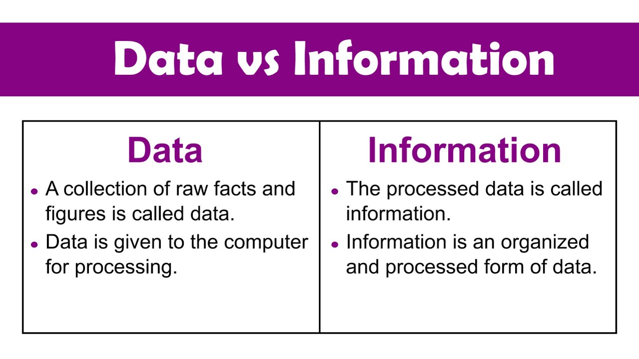 Five Differences Between Data And Information