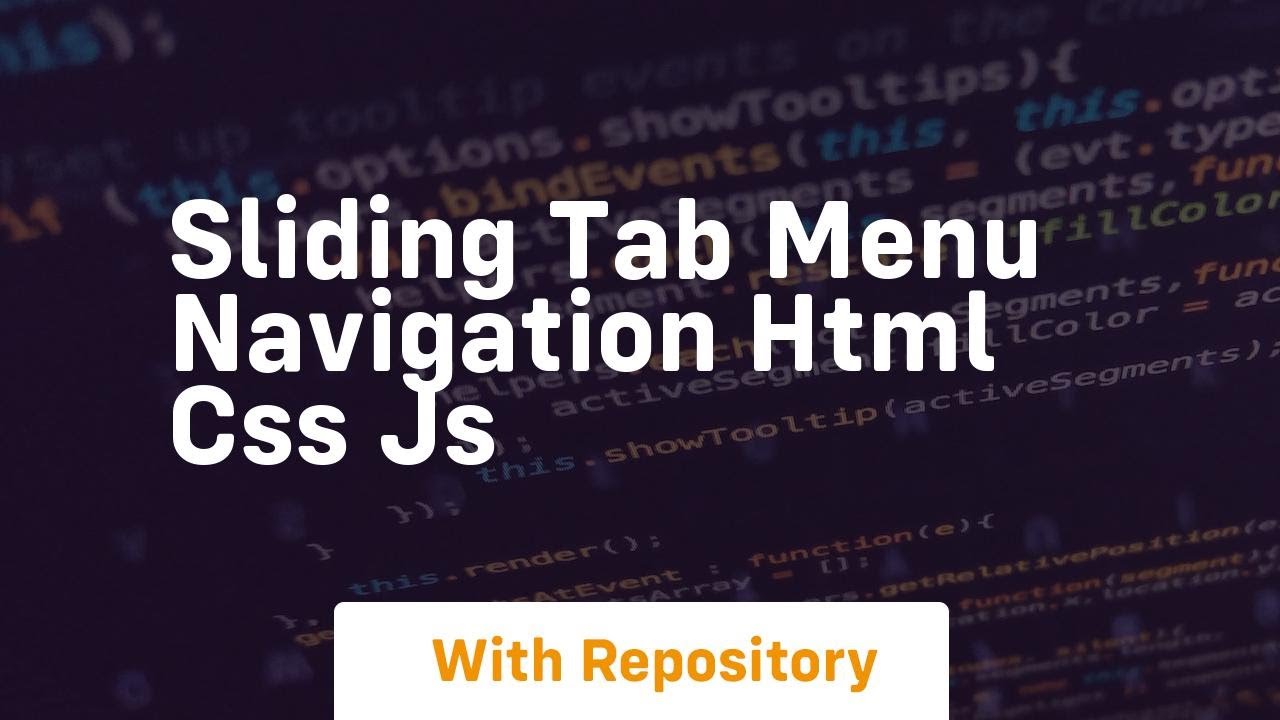Sliding Tab Menu Navigation Html Css Js Youtube