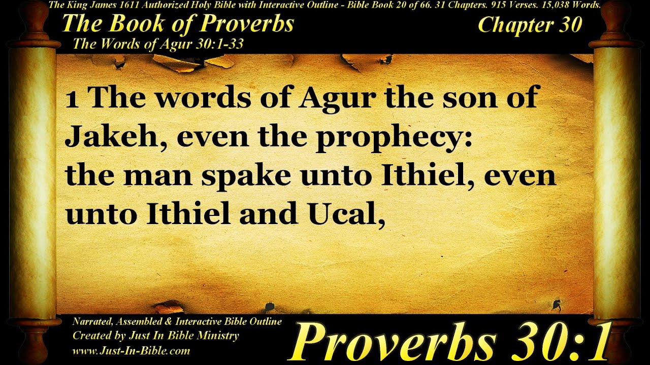 Bible Book 20 Proverbs Chapter 30 The Holy Bible Kjv Read Along