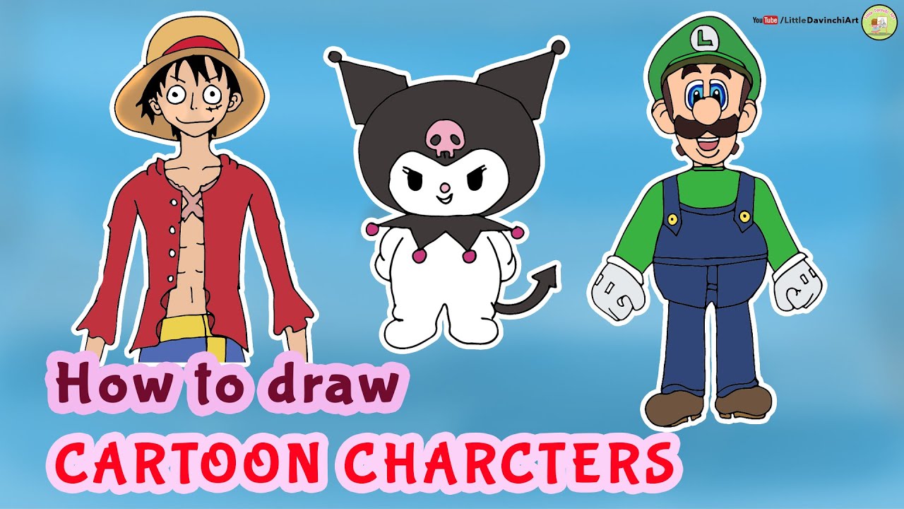How To Draw Cartoon Characters Easy Drawing Tutorial For Kids Youtube