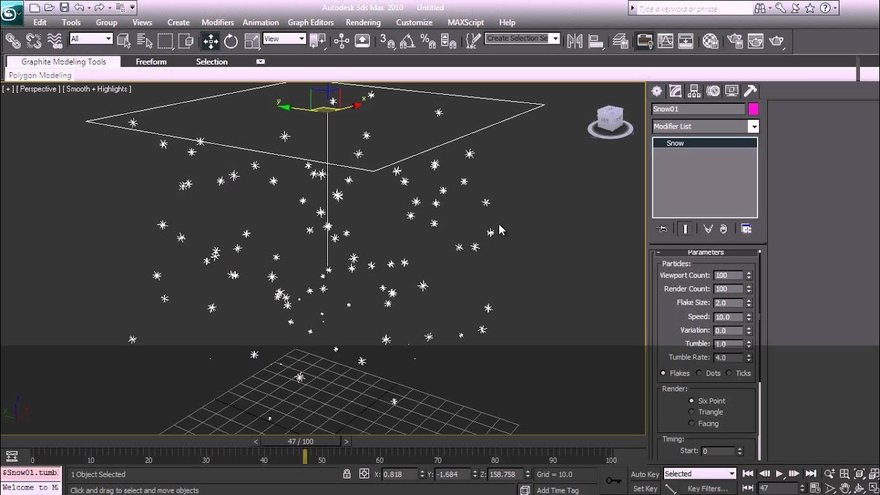 3ds Max Tutorial Particles Emitter Part 1 Snow Youtube