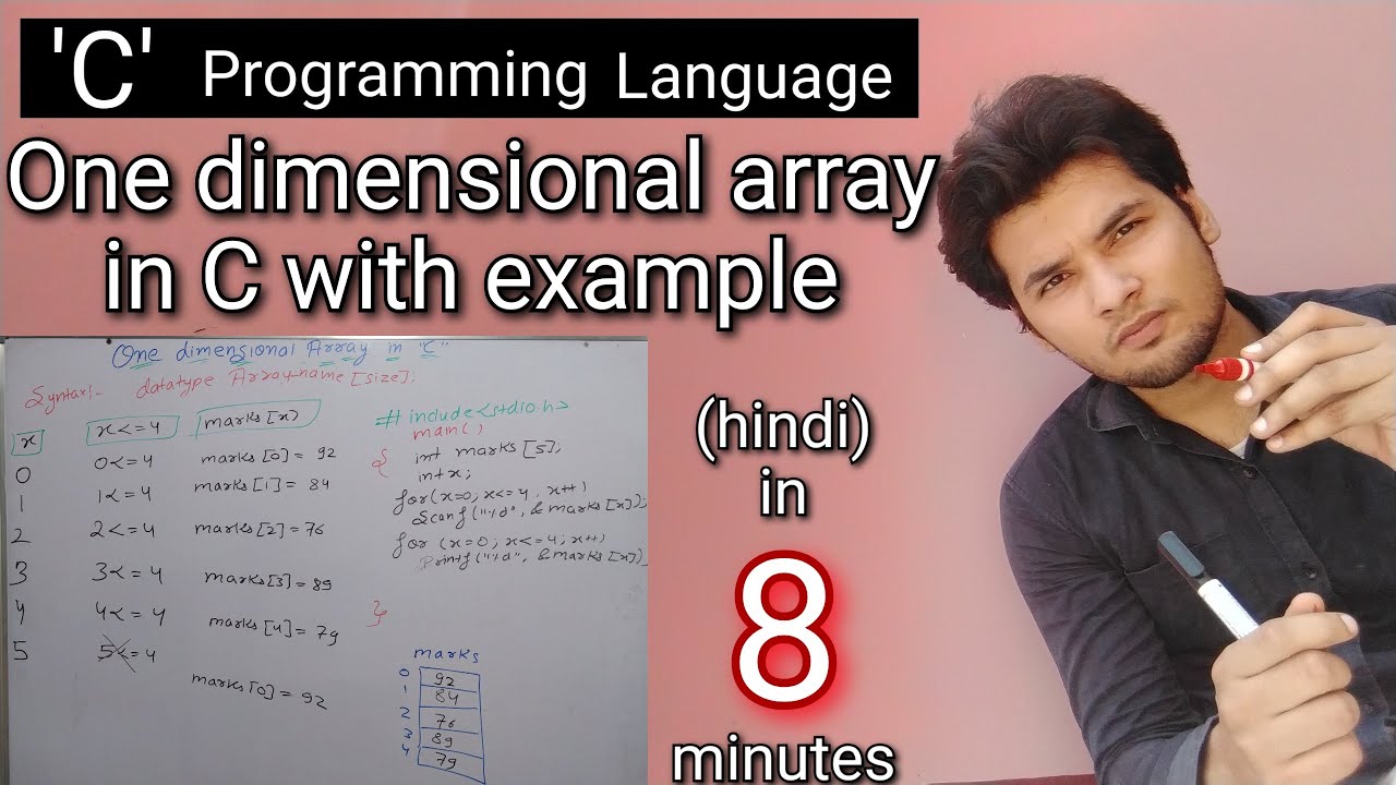 One Dimensional Array In C Hindi With Example C Programming