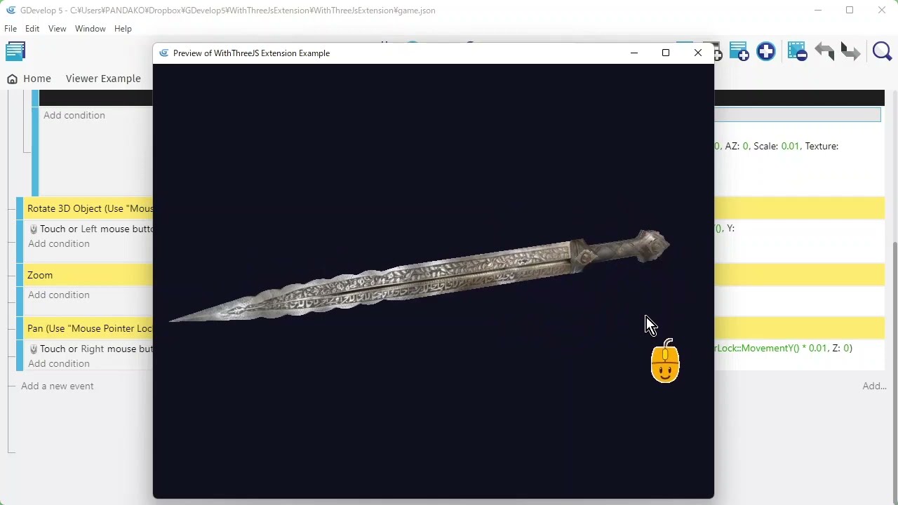 3d Extension For Gdevelop Viewer Example Youtube