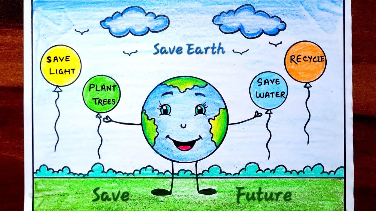World Earth Day Poster Drawing Earth Day Drawing Easy And Beautiful