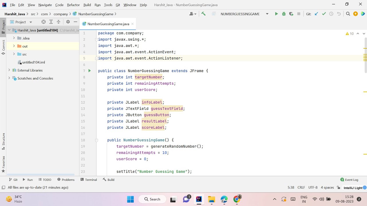 A Number Guessing Game Using Java Swing Youtube
