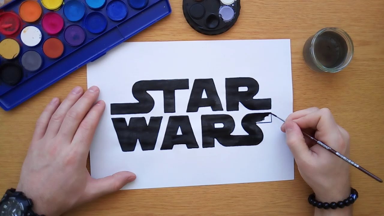 How To Draw The Star Wars Logo Logo Drawing Youtube