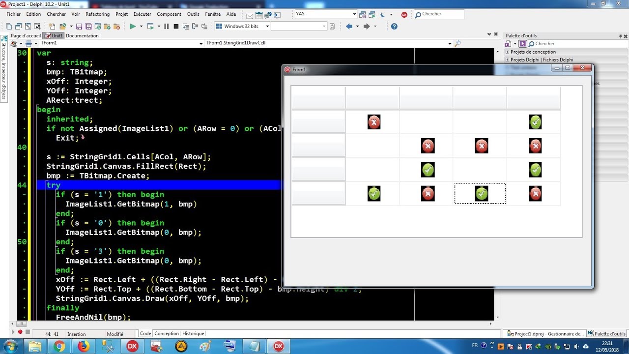 Delphi 20 Stringgrid 9 Imagelist Cells Youtube