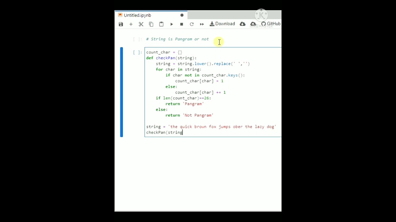 String Is Pangram Or Not In Python Youtube