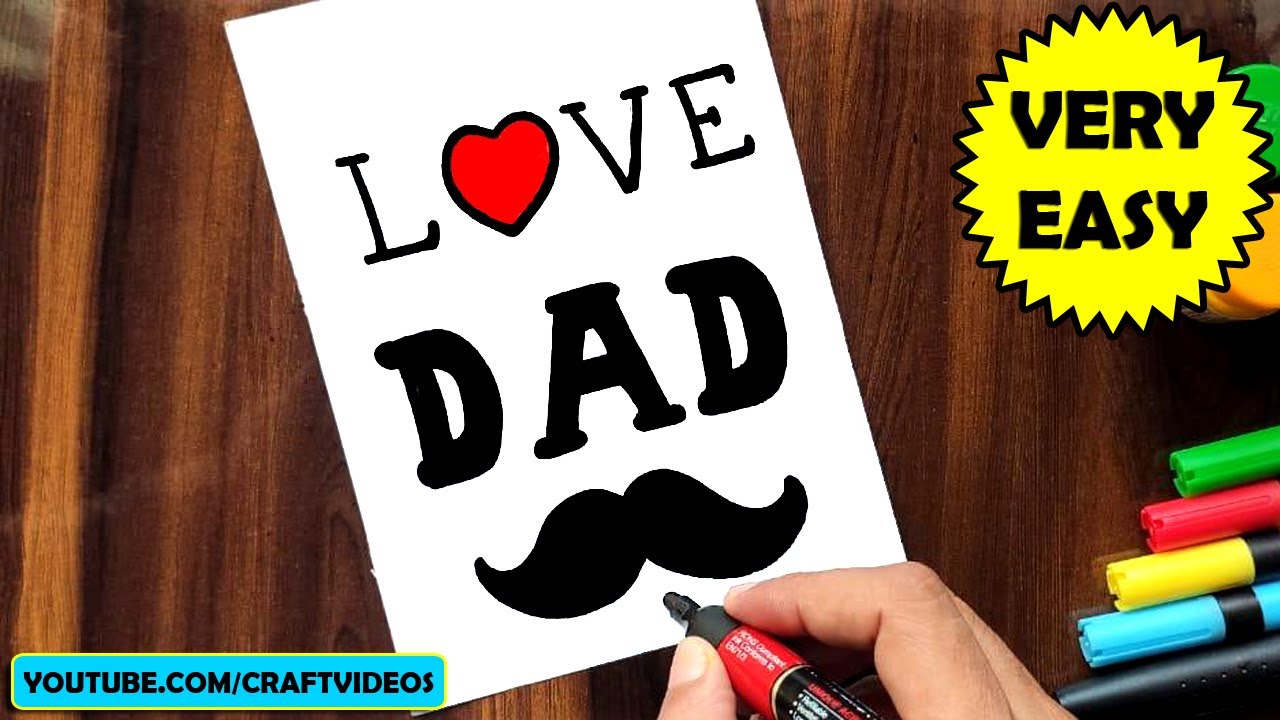 How To Draw Father S Day Card Fathers Day Drawing
