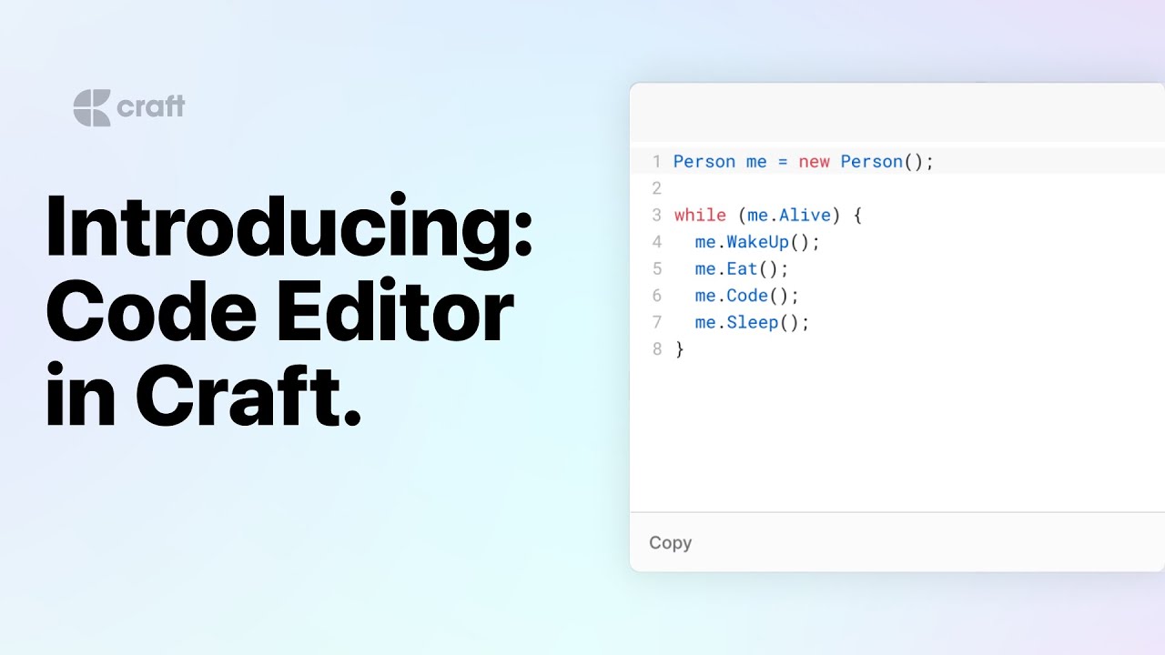 Introducing The Code Editor In Craft Youtube