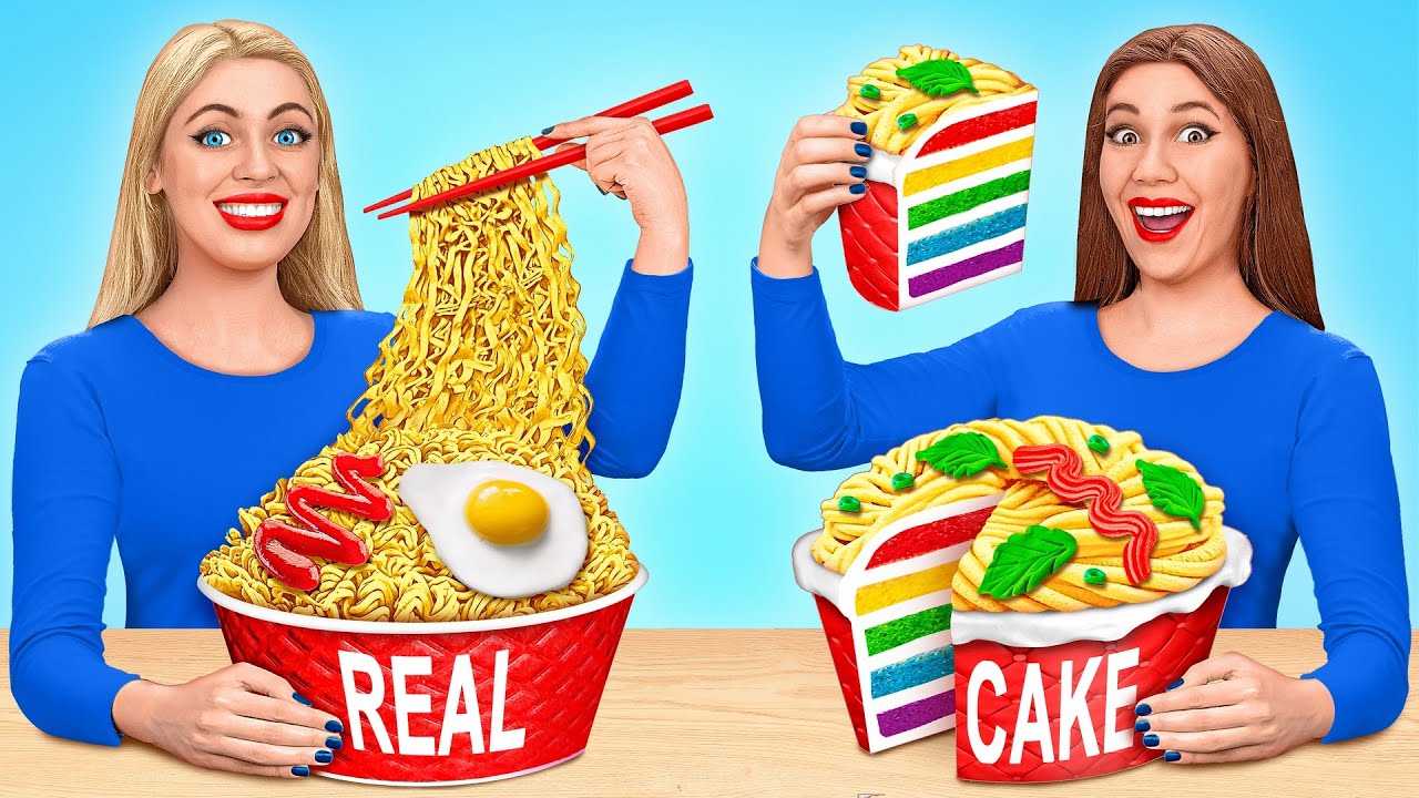 Cake Vs Real Food Challenge Eating Only Cakes Look Like Everyday