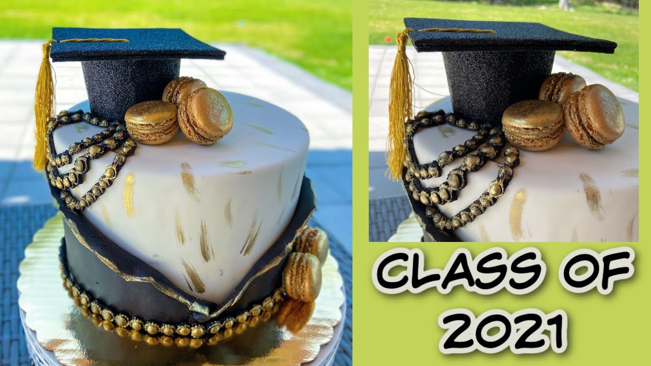 Diy Black And Gold Graduation Cake Tutorial Congratulations Class Of