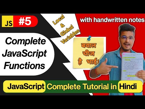 Functions And Local Global Variable In Javascript In Hindi With Notes