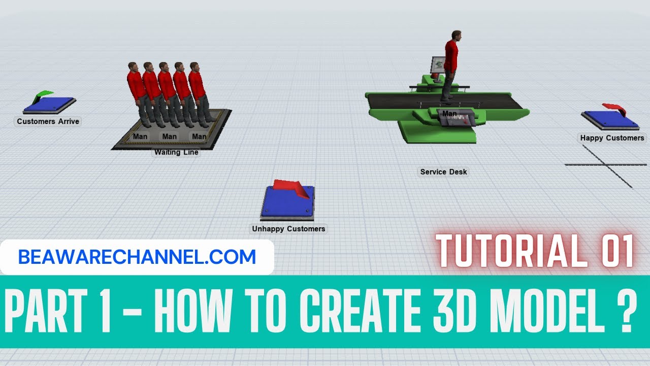 How To Make First 3d Model In Flexsim Part 1 Flexsim Tutorial For