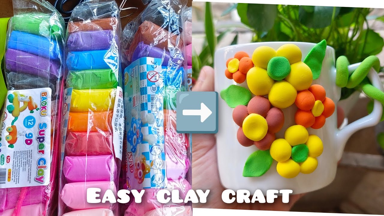 Easy Craft By Super Clay Without Glue Craft Anans Colours Youtube