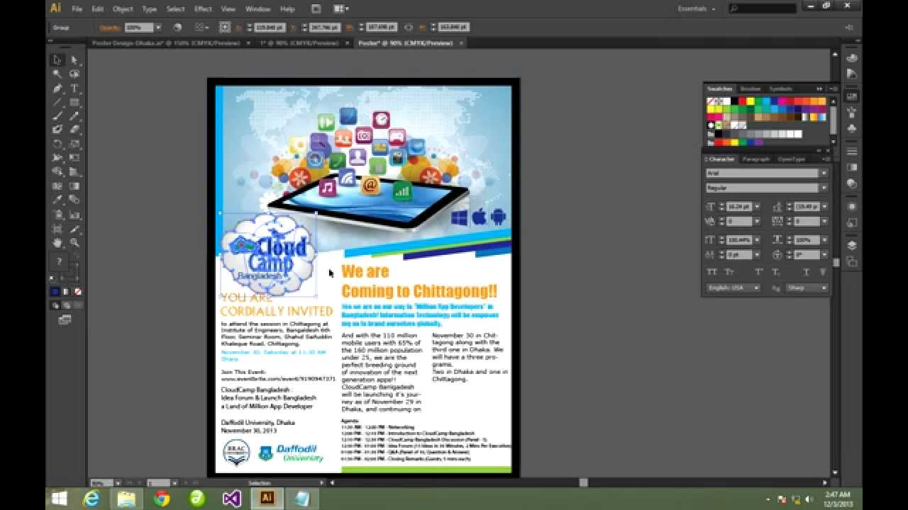 How To Make A Poster Using Illustrator Youtube