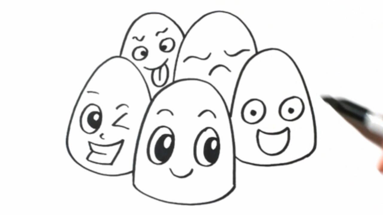 How To Draw Cute Cartoon Gumdrops Youtube