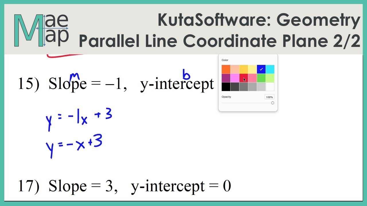 Kutasoftware Geometry Parallel Lines In The Coordinate Plane Part 2
