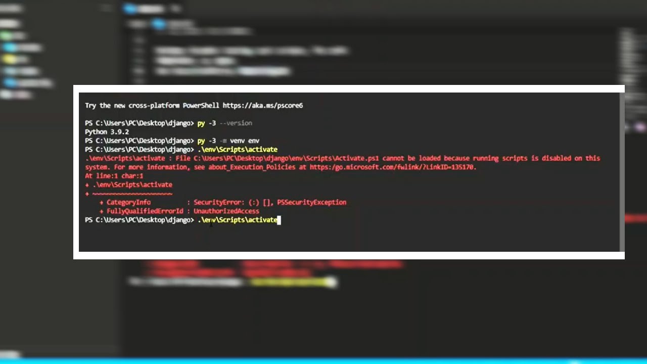 Activate Virtual Environment Python Windows Visual Studio Code Design