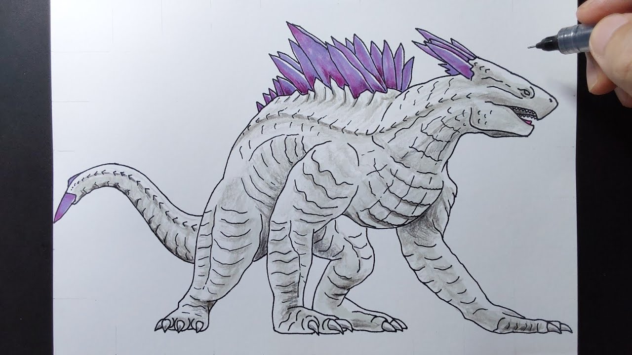 How To Draw Shimo Easy Step By Step Godzilla X Kong New Empire Youtube