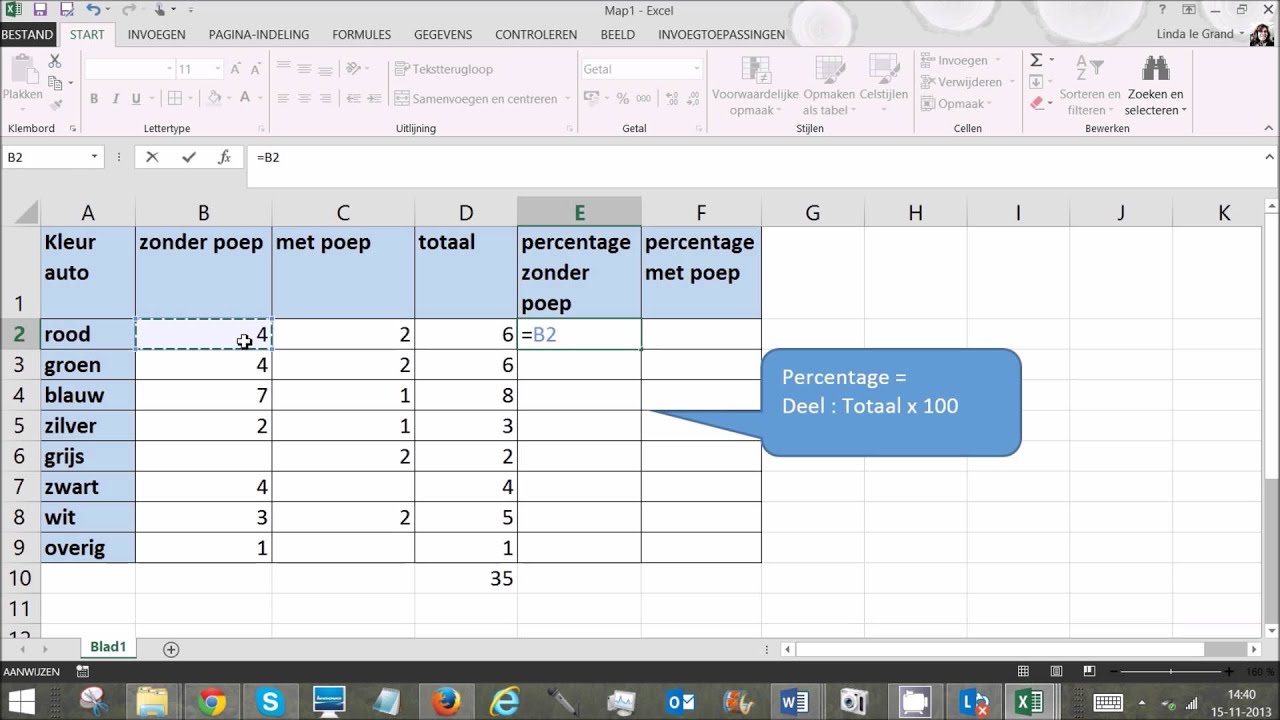 Percentages In Excel