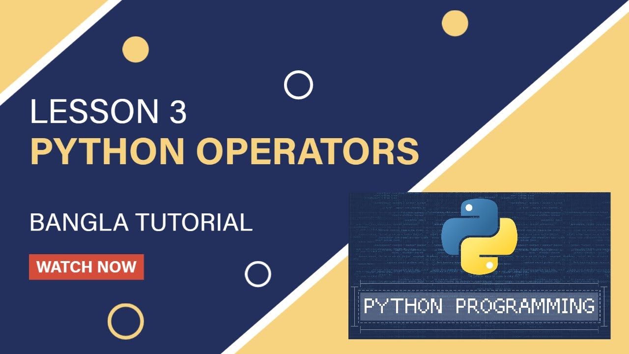Lesson 3 Python Operators Python Tutorial In Bangla Programming