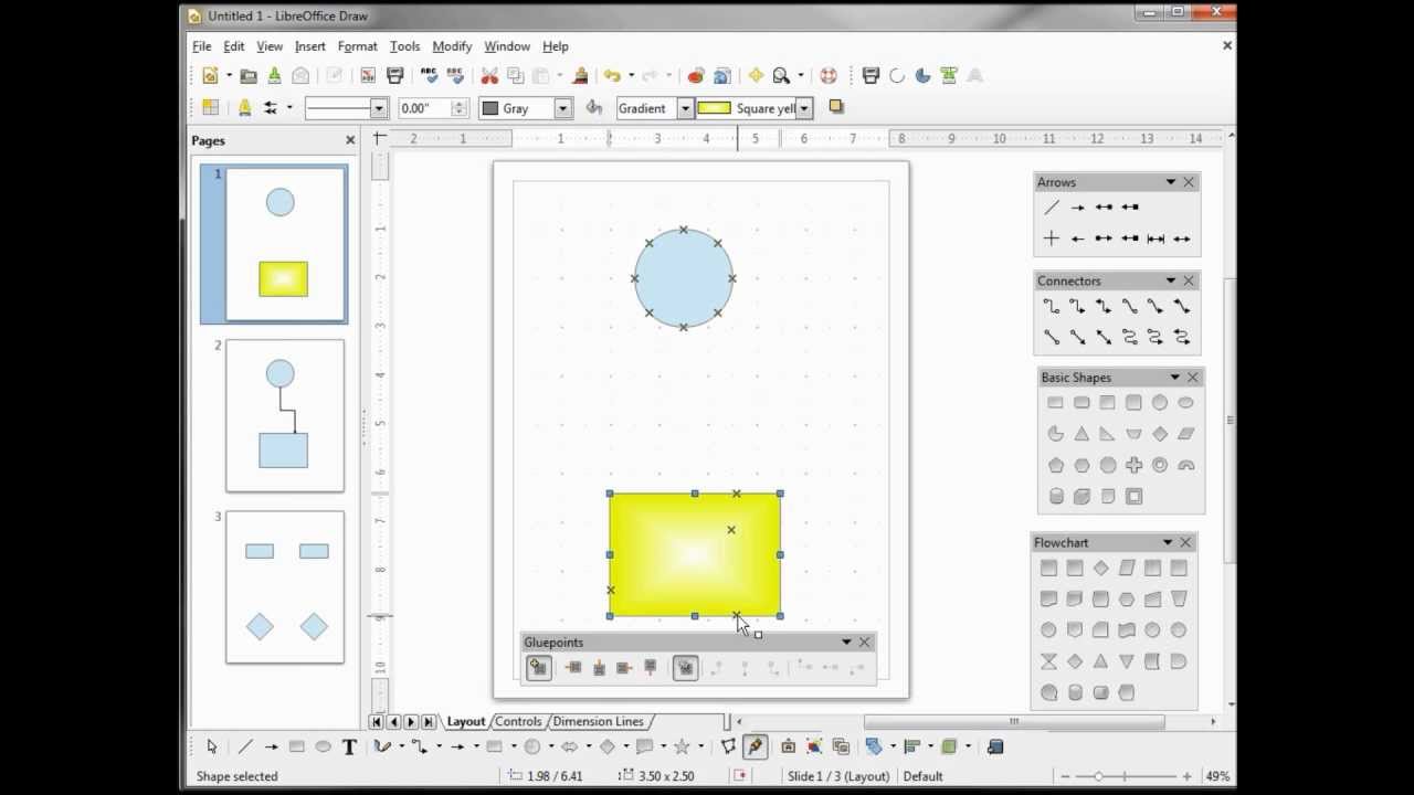 Libreoffice Draw 22 Glue Points Youtube