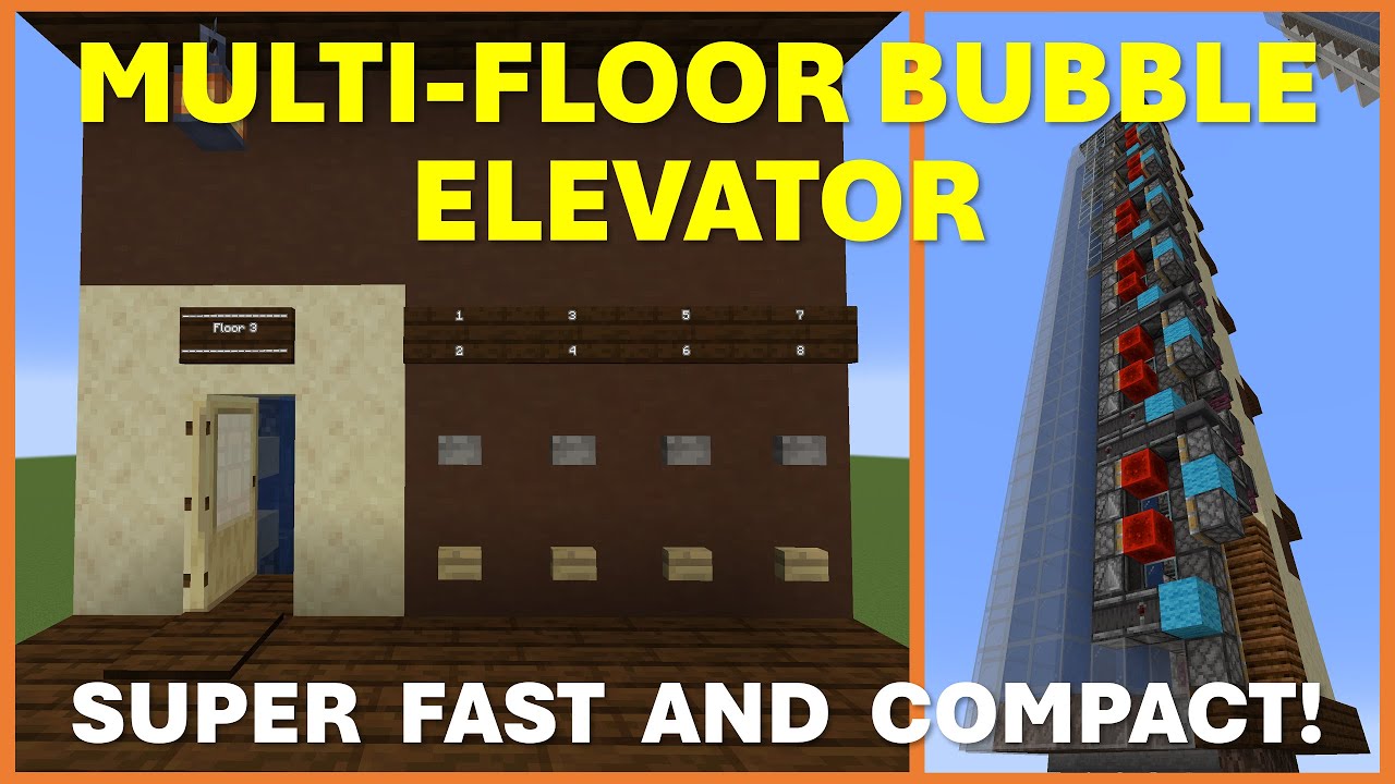 Compact Multi Floor Bubble Elevator Minecraft Java Youtube