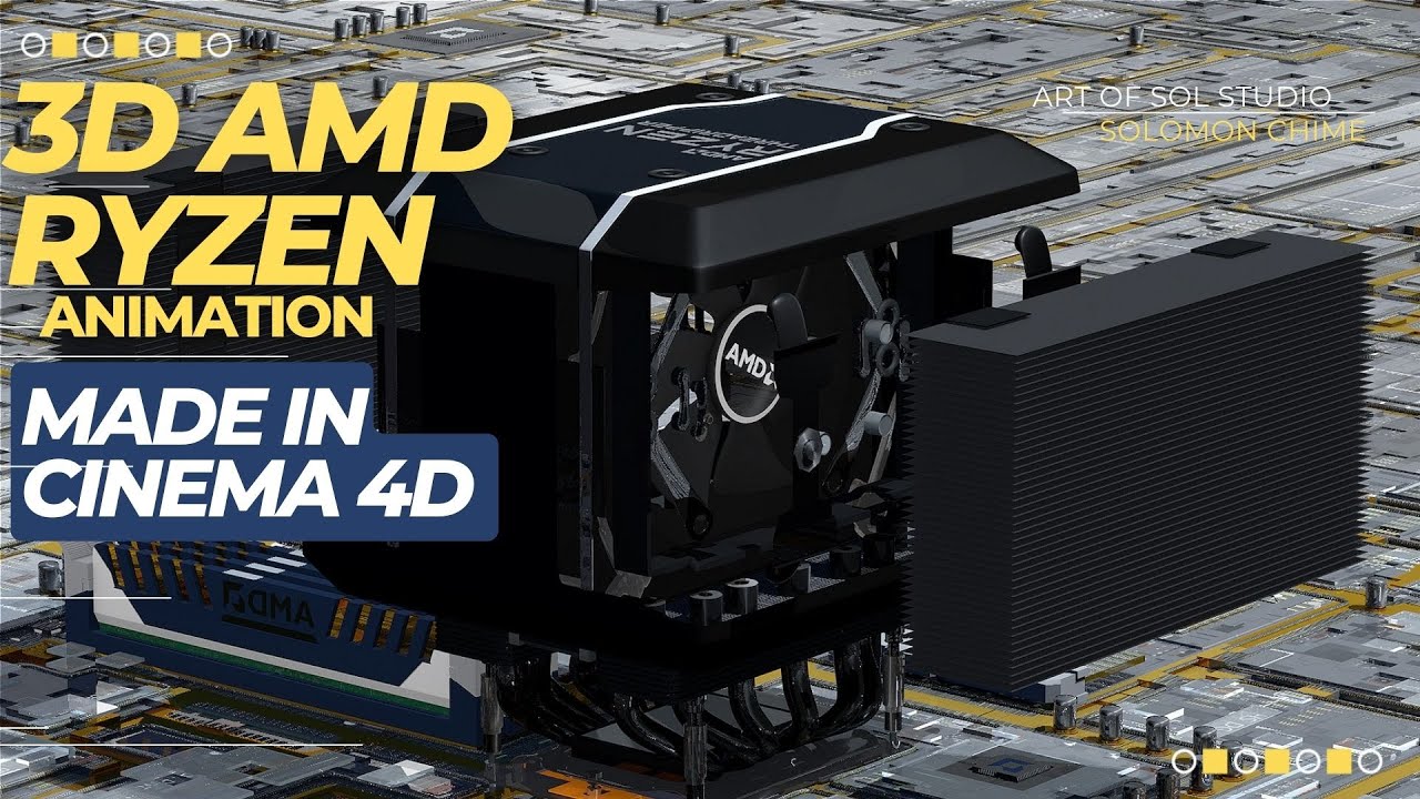 3d Amd Ryzen Threadripper Cpu Motherboard Animation Solomon Chime Youtube