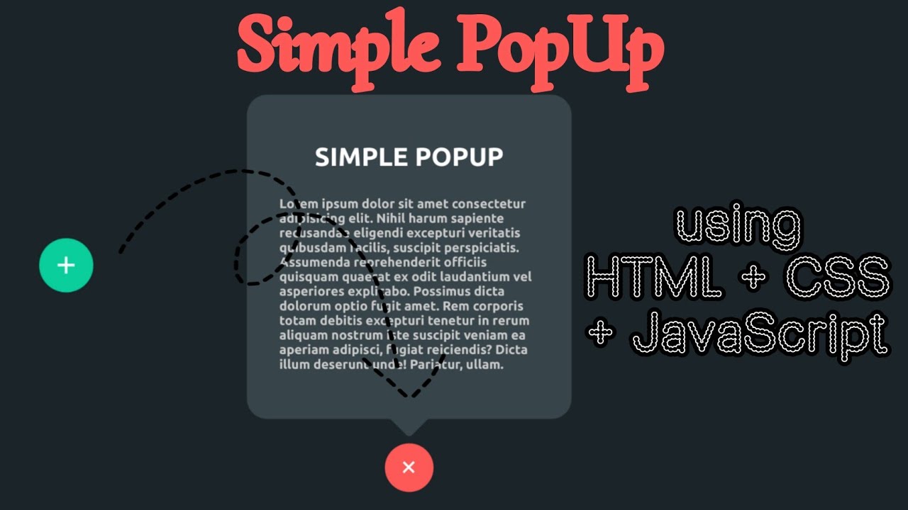 10 Simply Popup Using Html Css Js Html Css Jseffects