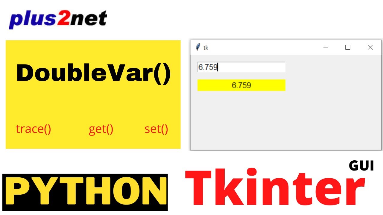 Tkinter Doublevar Get Set Trace Methods To Manage Data And