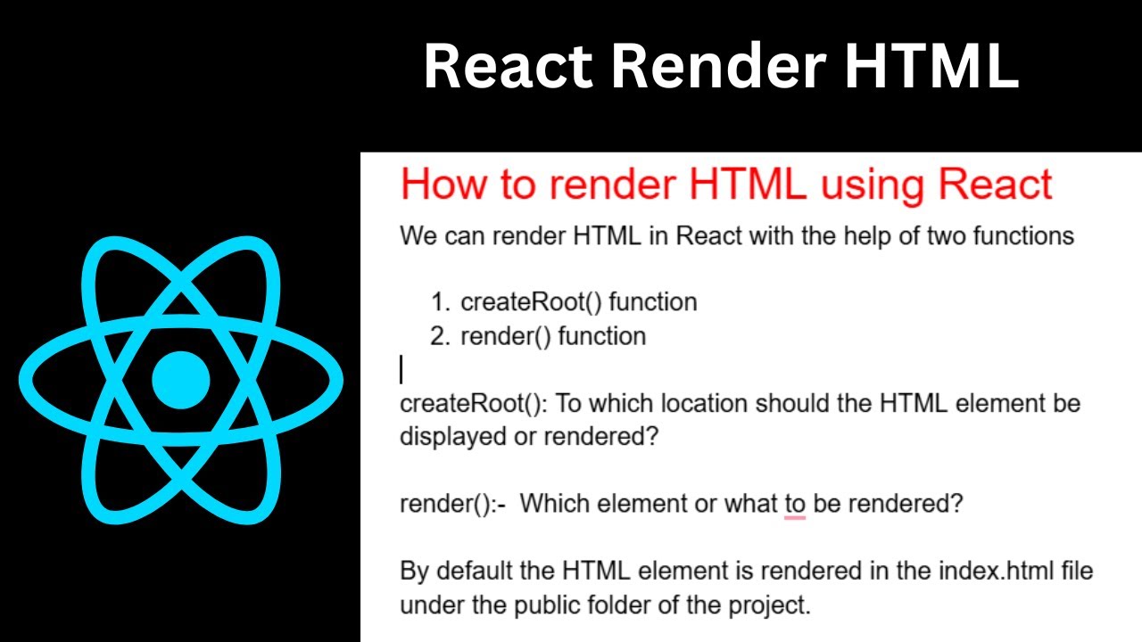 React Render Html In Hindi Youtube