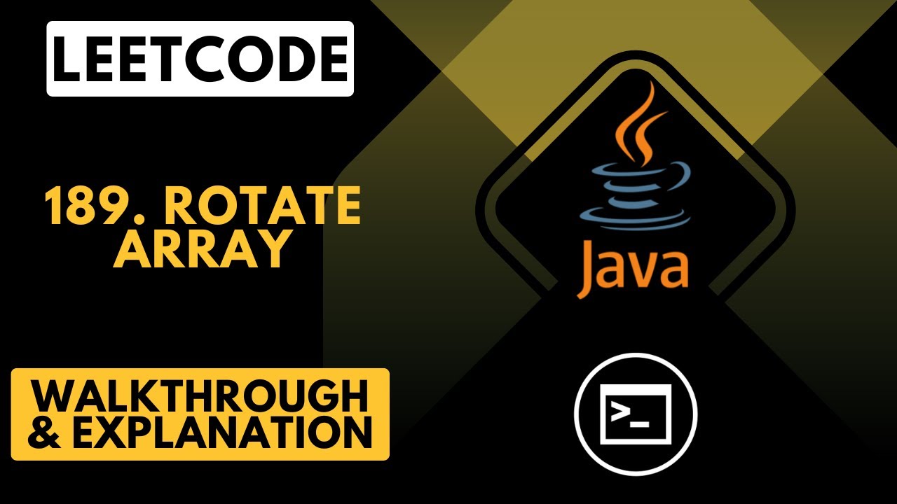 Leetcode 189 Rotate Array Java Youtube