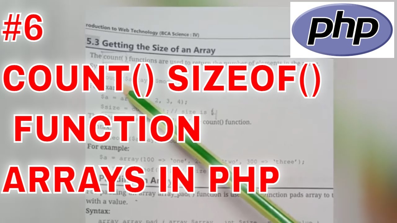 Count Function In Php Arrays In Php Php Youtube