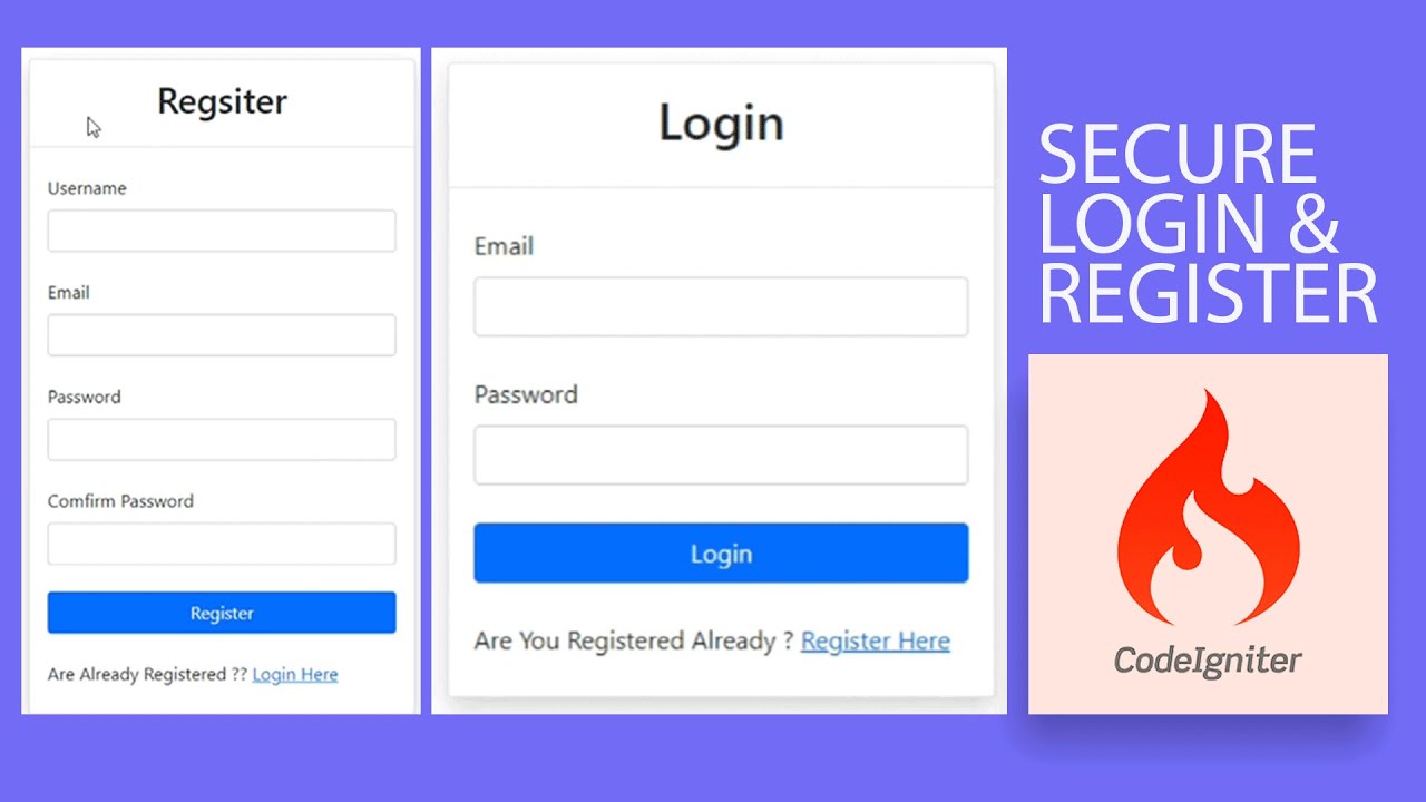 Php Codeigniter Tutorials Authentication Login Register Logout In