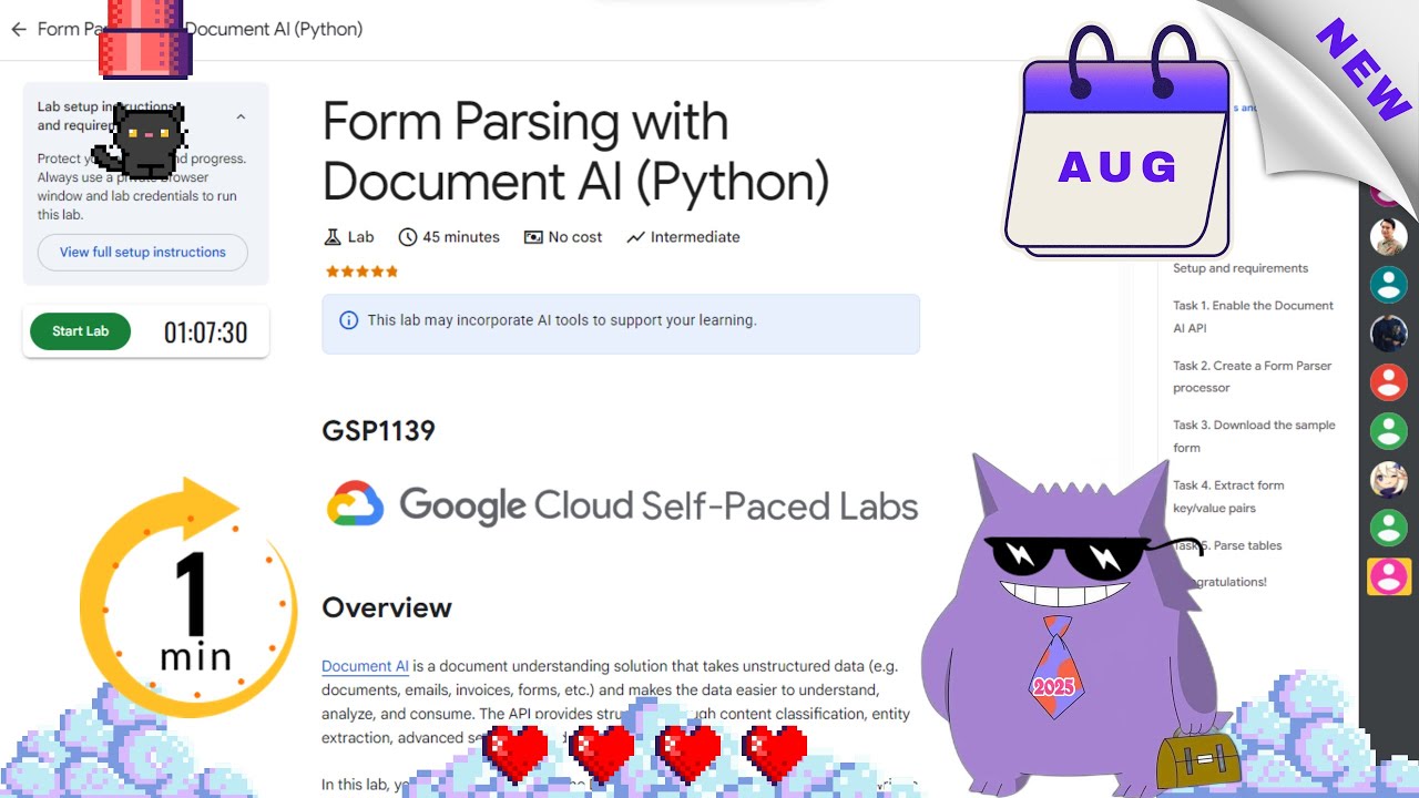 Form Parsing With Document Ai Python 2025 Gsp1139 Qwiklabs