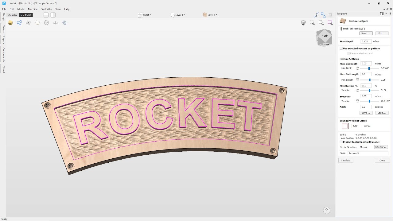How To Use The Texture Toolpath In Vectric Software 2 5d Toolpaths