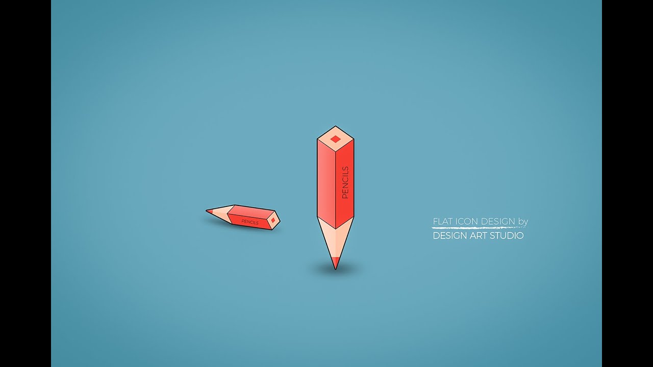 Illustrator Tutorial Flat Icon Design Pencil Youtube